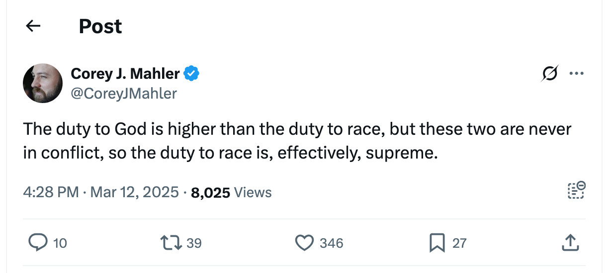 A Repository of White-Supremacist Posts by Corey J. Mahler and Woe ...